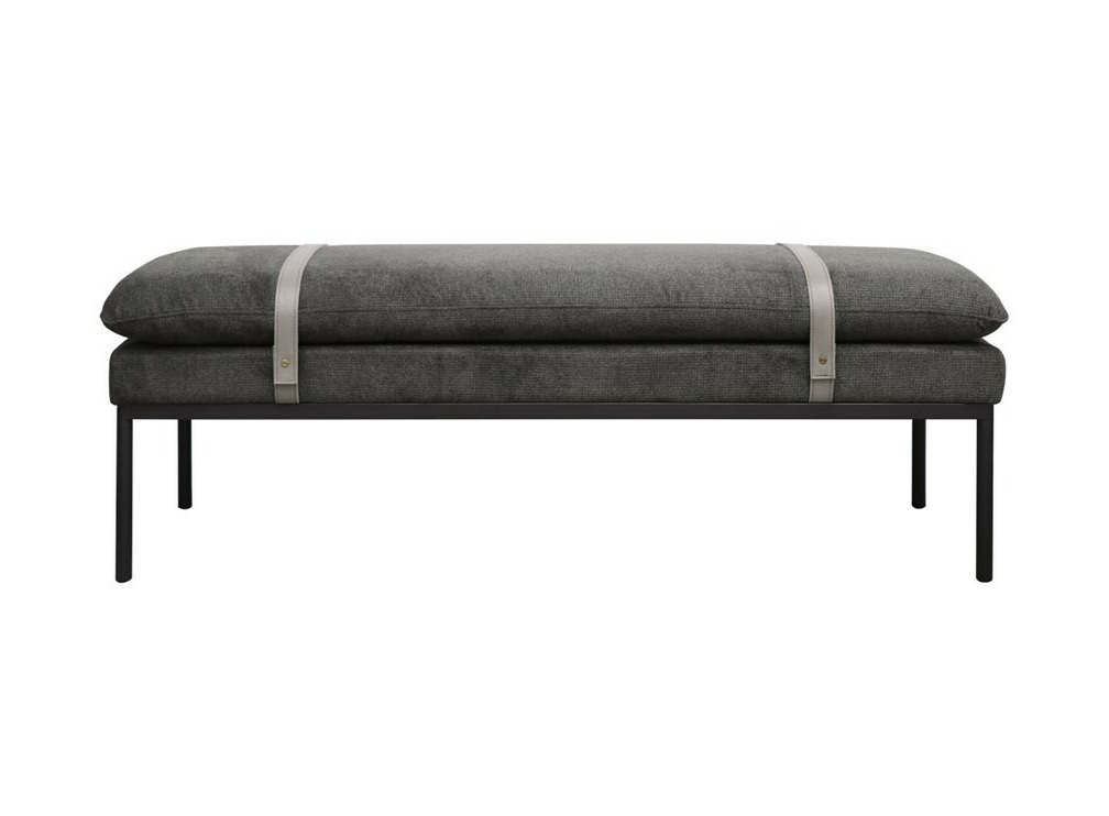 Baxter Fabric Ottoman/Bench Charcoal